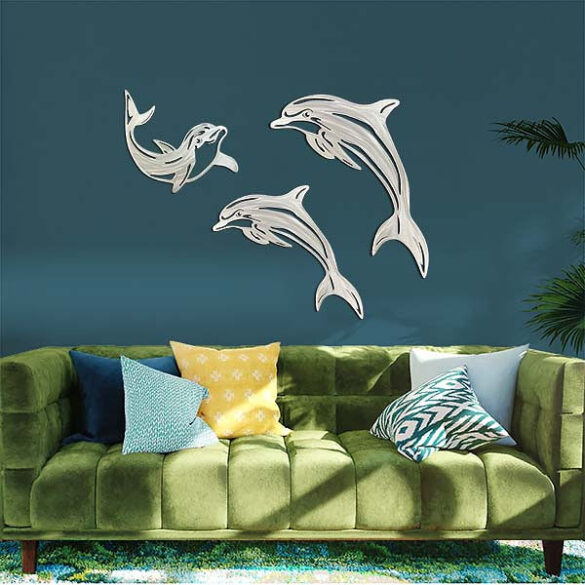Dolphin Small Metal Wall Art - Profusion USA